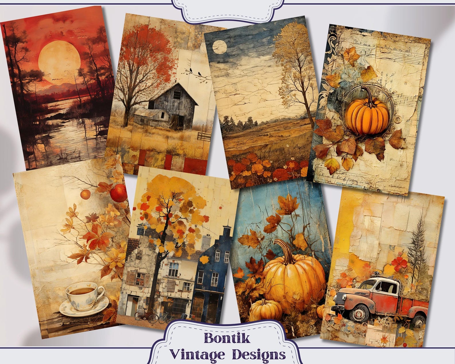 Fall Junk Journal Pages Autumn Echoes, A5 Junk Journal Printable Kit ...