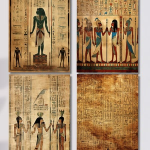 Ancient Egypt Craft Paper Junk Journal Half Papers - 20 Vintage Blank ...