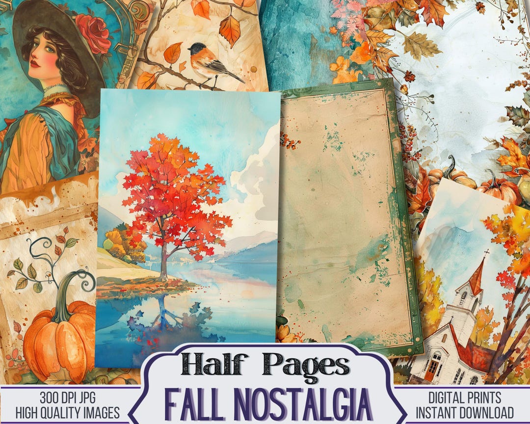 Fall Nostalgia Autumn Junk Journal Supplies, Fall Printable Pages ...