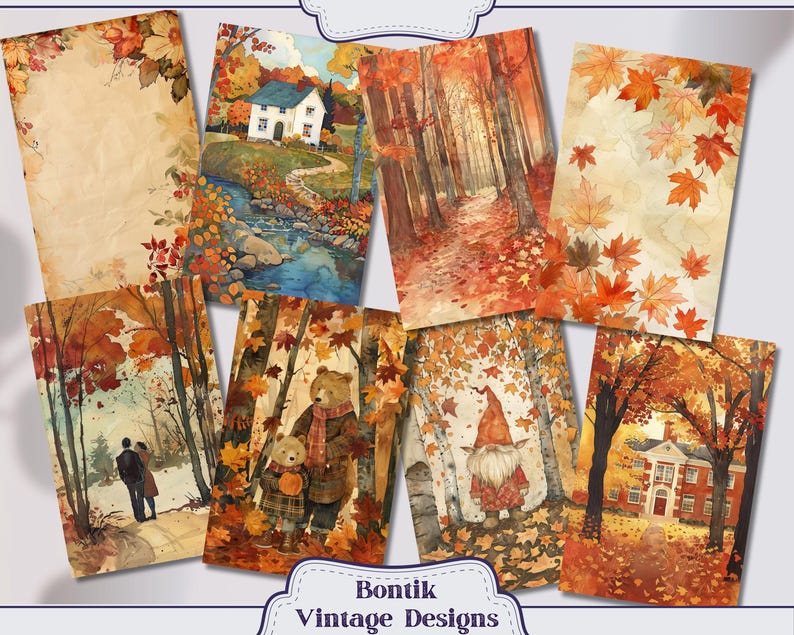 Fall Nostalgia Autumn Junk Journal Supplies, Fall Printable Pages ...