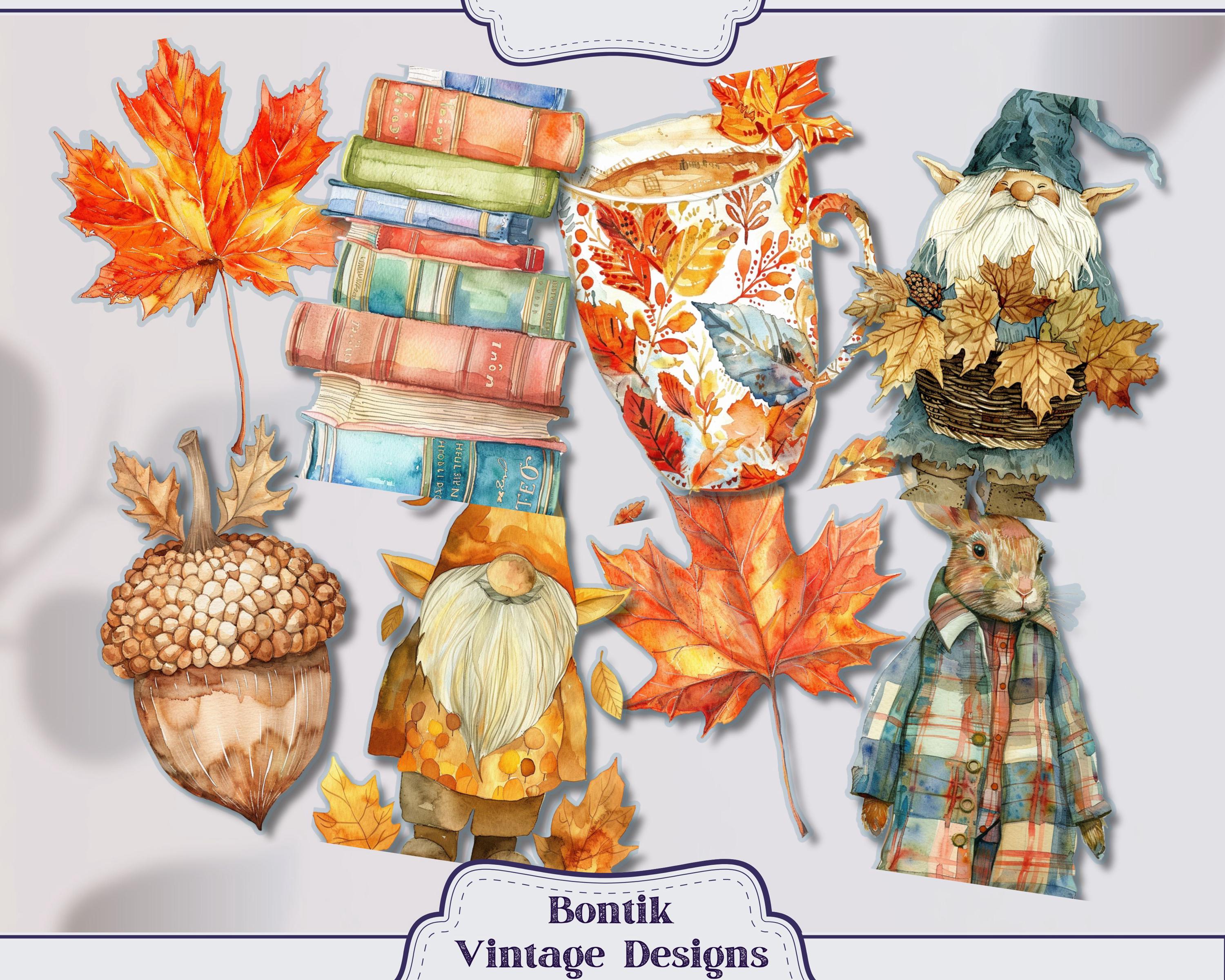 Fall Nostalgia Junk Journal Digital Fussy Cut Kit, Printable Clip Art ...