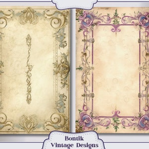 Iridescent Frame Junk Journal Half Papers, Journal Scrapbook Supply ...