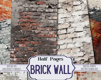Brick Wall Craft Paper Junk Journal Half Papers Vintage Blank ...
