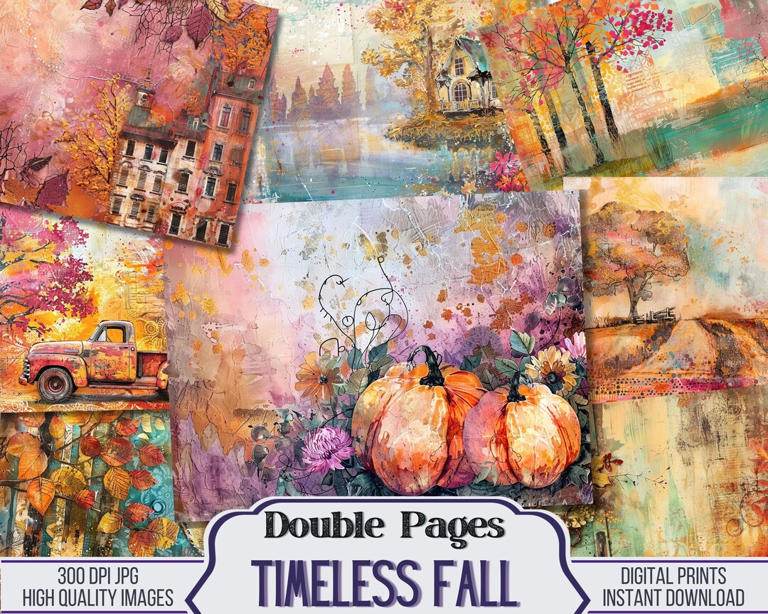 Autumn Printable Ephemera Pack Timeless Fall, Printable Fall Background ...