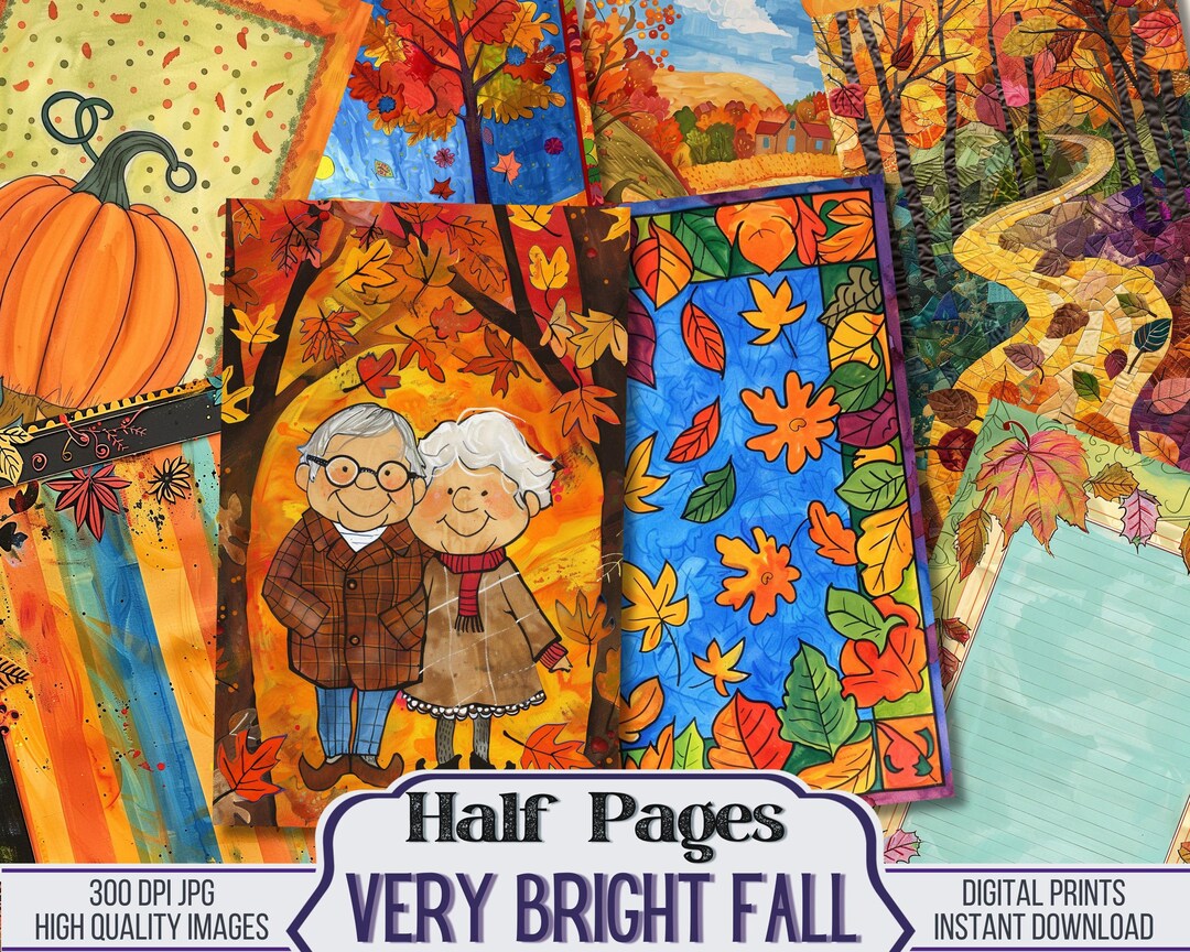 Fall Junk Journal Pages Very Bright Fall, A5 Junk Journal Printable Kit ...