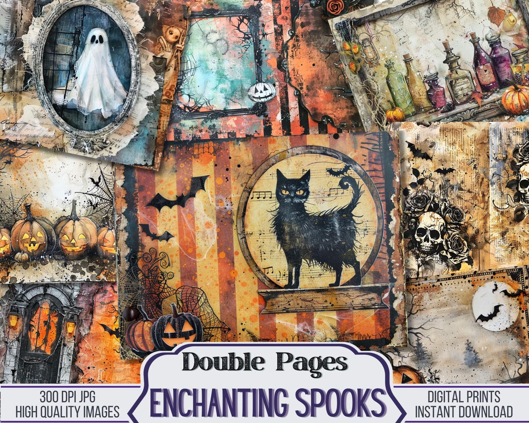 Enchanting Spooks Junk Journal Printable Set of Vintage Pages is ...