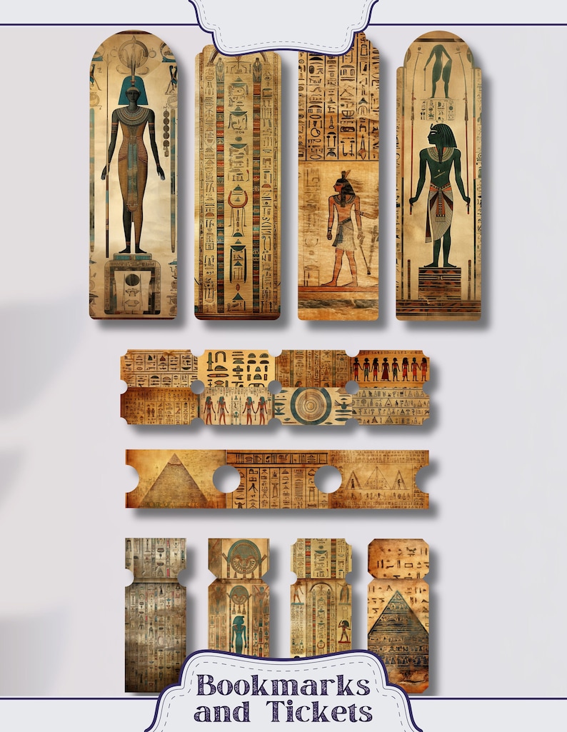 Ancient Egypt Craft Paper Junk Journal Ephemera Kit, Tickets, ATC, Tags ...