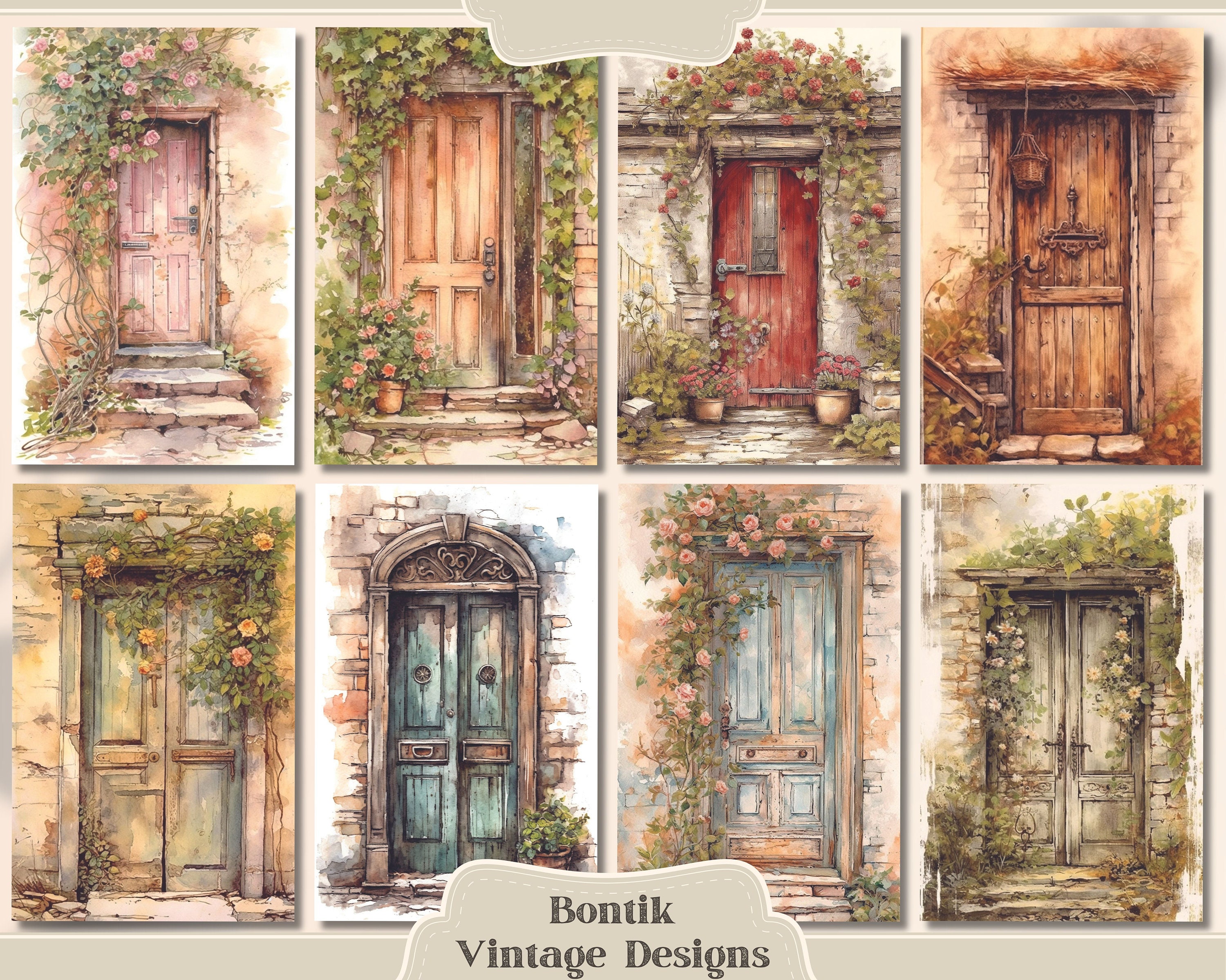 Farmhouse Door Entry Vintage Junk Journal Half Pages Journal - Etsy