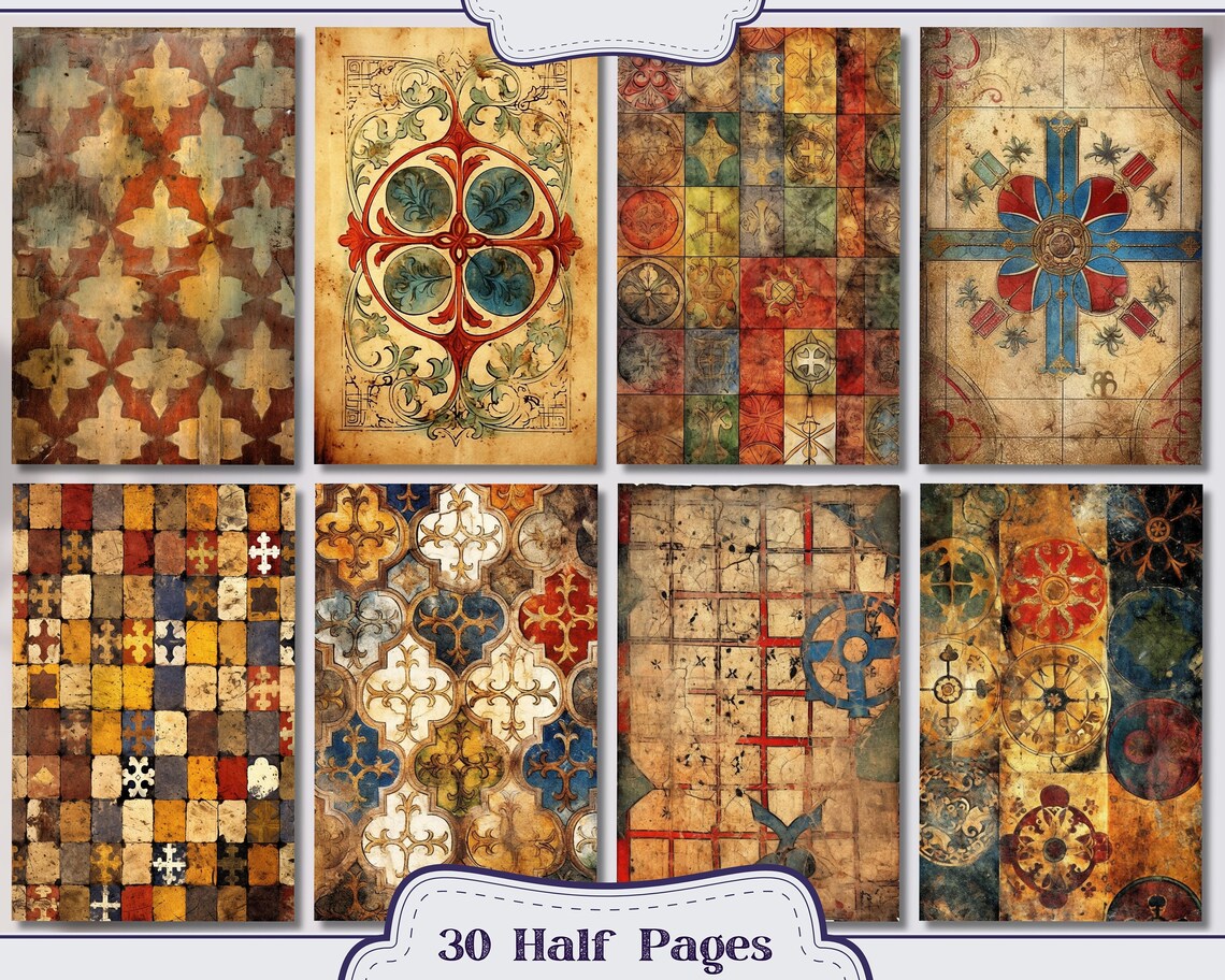 Medieval Parchment Paper Journal Kit Ephemera, ATC, Tags, Pocket ...