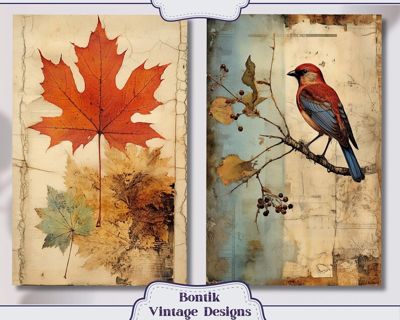 Fall Junk Journal Pages Autumn Echoes, A5 Junk Journal Printable Kit ...