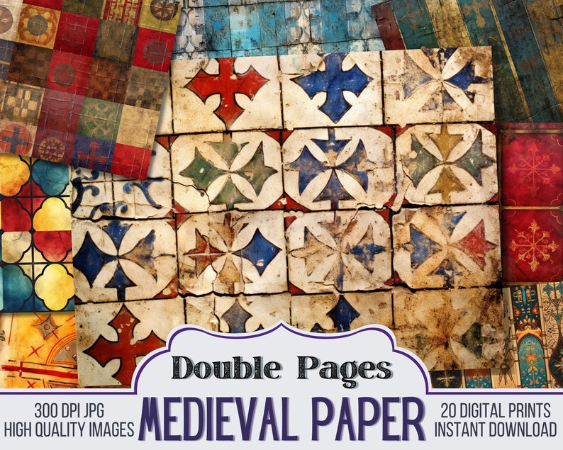 Medieval Parchment Paper Vintage Junk Journal Double Papers - Etsy