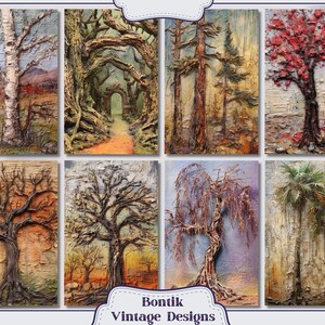 Old Trees Junk Journal Half Papers, Journal Scrapbook Supply - 18 ...
