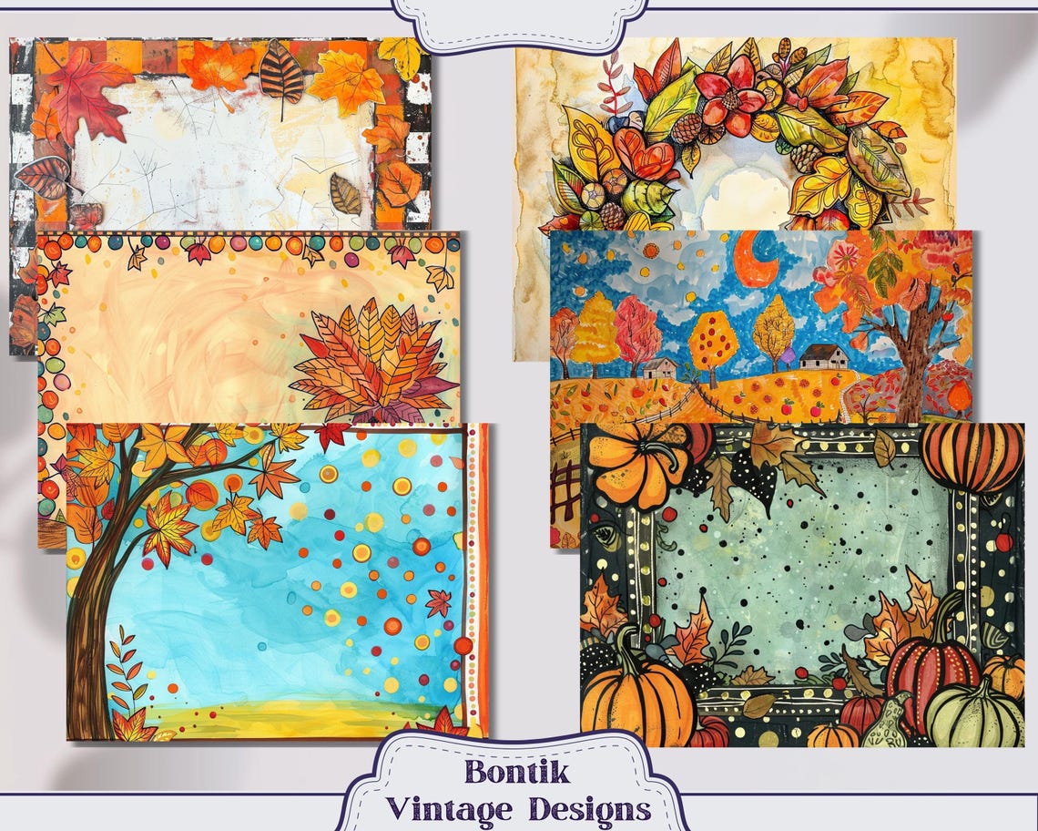 Very Bright Fall Junk Journal Printable Set of Whimsical Pages is ...