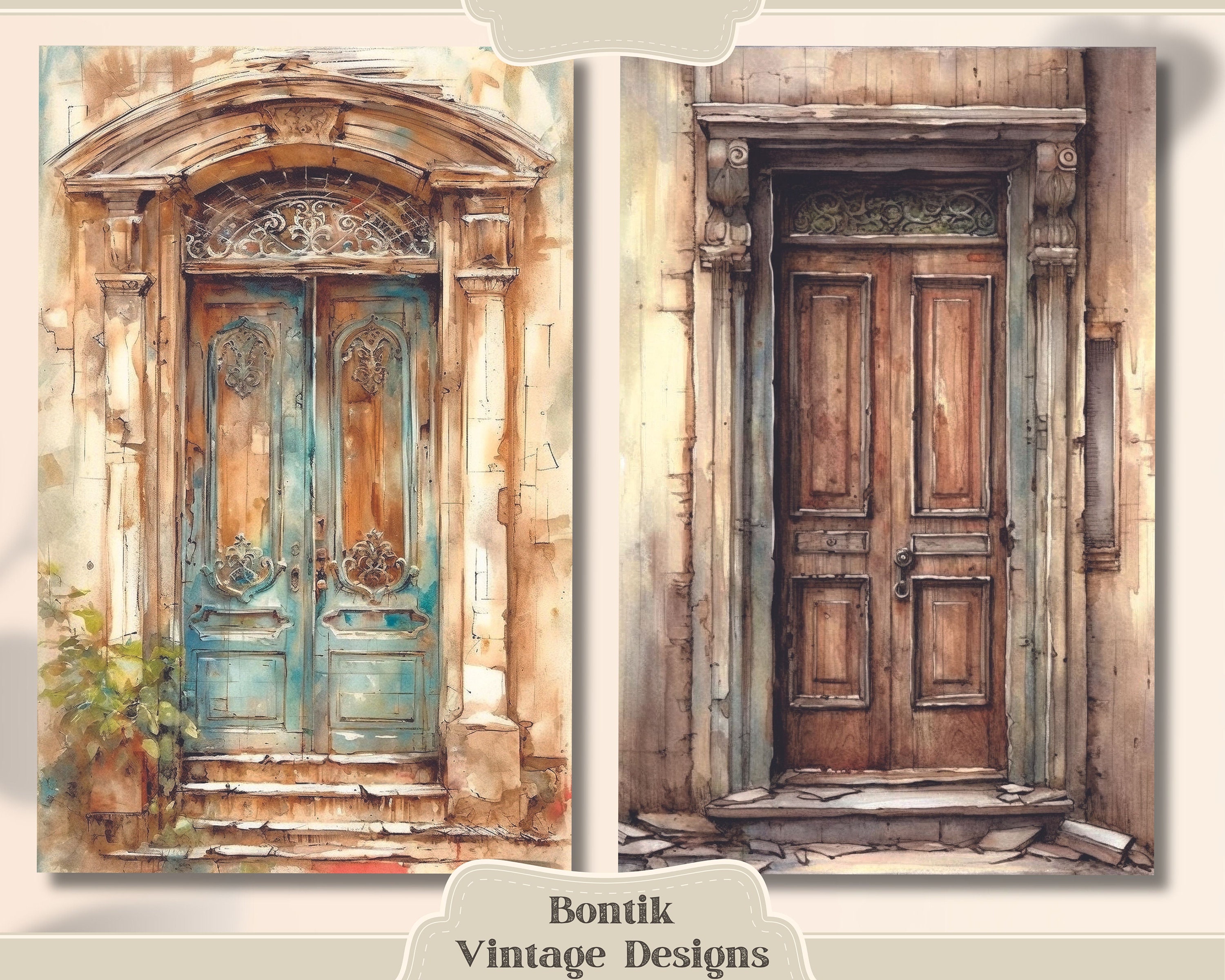 Farmhouse Door Entry Vintage Junk Journal Half Pages Journal - Etsy