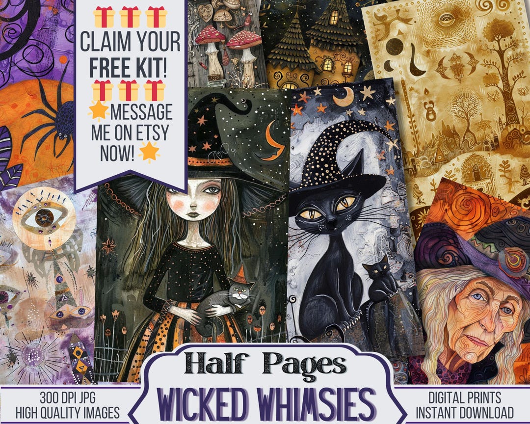 Halloween Junk Journal Pages Wicked Whimsies, A5 Junk Journal Printable ...