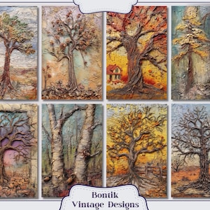 Old Trees Junk Journal Half Papers, Journal Scrapbook Supply - 18 ...