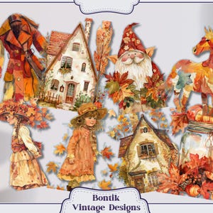 Fall Nostalgia Junk Journal Digital Fussy Cut Kit, Printable Clip Art ...