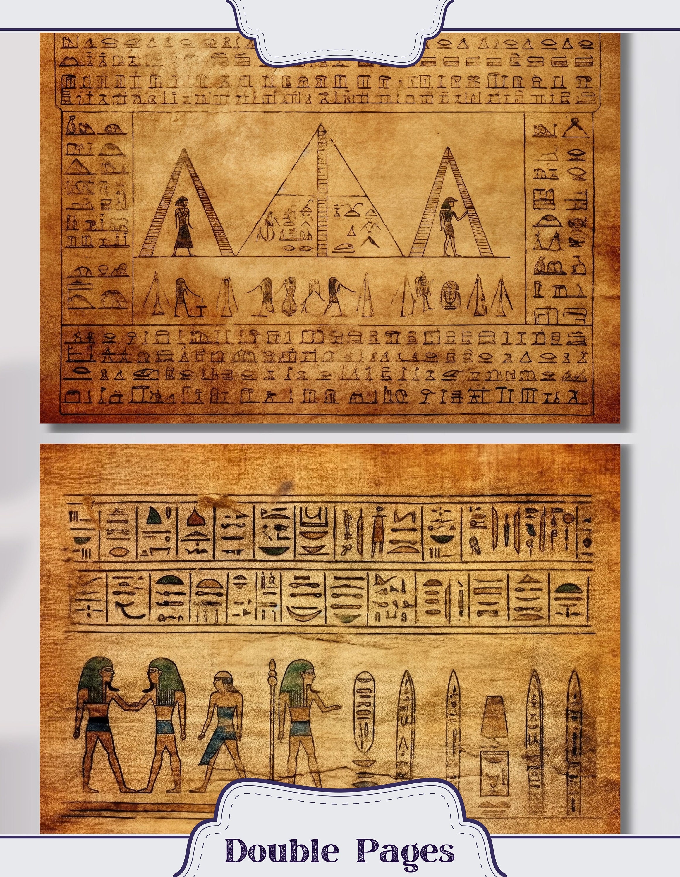 Ancient Egypt Wall Art Junk Journal Kit, Vintage Pages, ATC, Tags ...