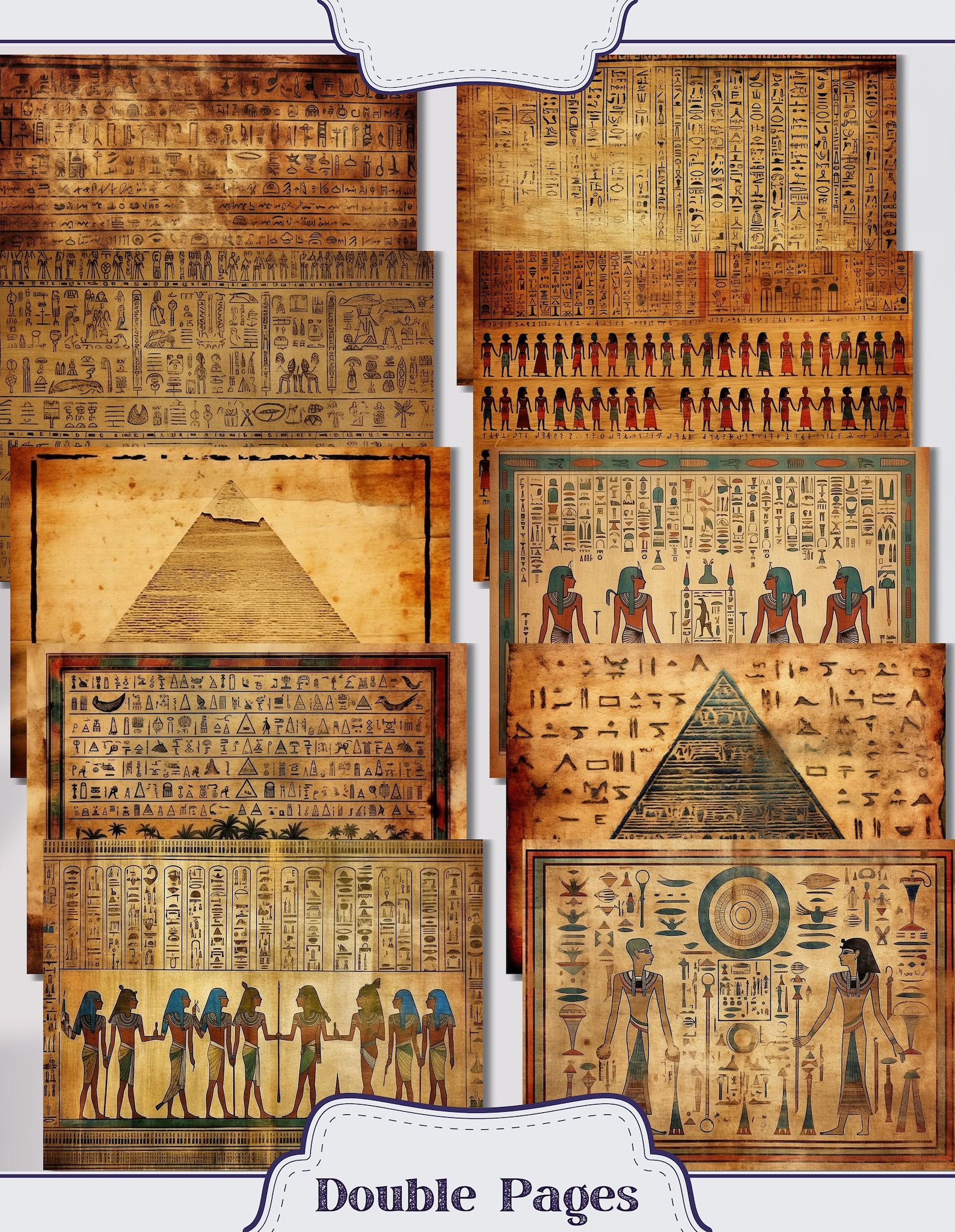 Ancient Egypt Wall Art Junk Journal Kit, Vintage Pages, ATC, Tags ...