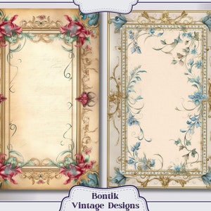 Iridescent Frame Junk Journal Half Papers, Journal Scrapbook Supply ...