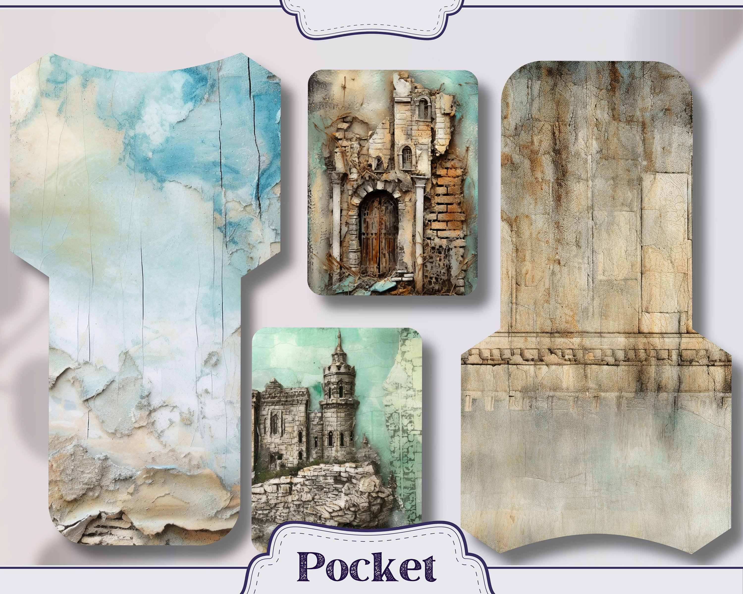 Castle Ruins Junk Journal Ephemera ATC Cards Tags Pocket - Etsy
