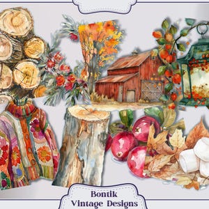 Fall Nostalgia Junk Journal Digital Fussy Cut Kit, Printable Clip Art ...