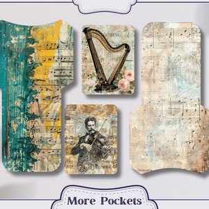 Retro Instrument Ensemble Junk Journal Ephemera Kit, Tickets, ATC, Tags ...