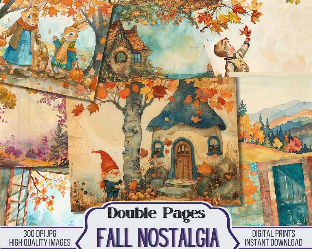 Fall Nostalgia Junk Journal Printable Set of Vintage Pages is Perfect ...