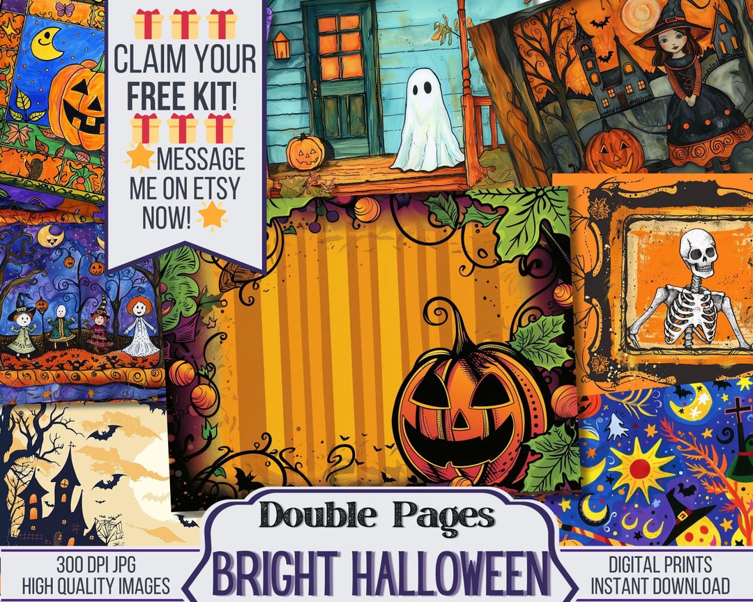 Bright Halloween Junk Journal Printable Set of Fall Pages is Perfect ...