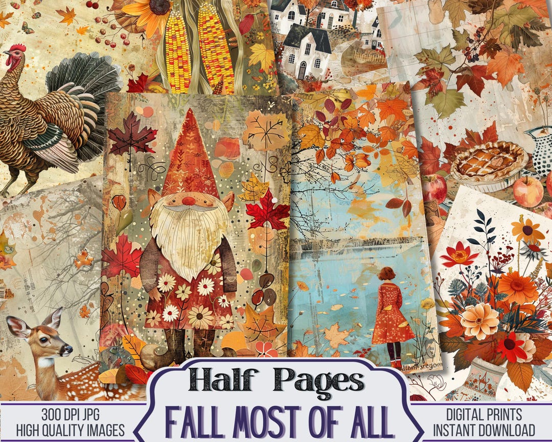 Fall Junk Journal Pages Fall Most of All, A5 Junk Journal Printable Kit ...