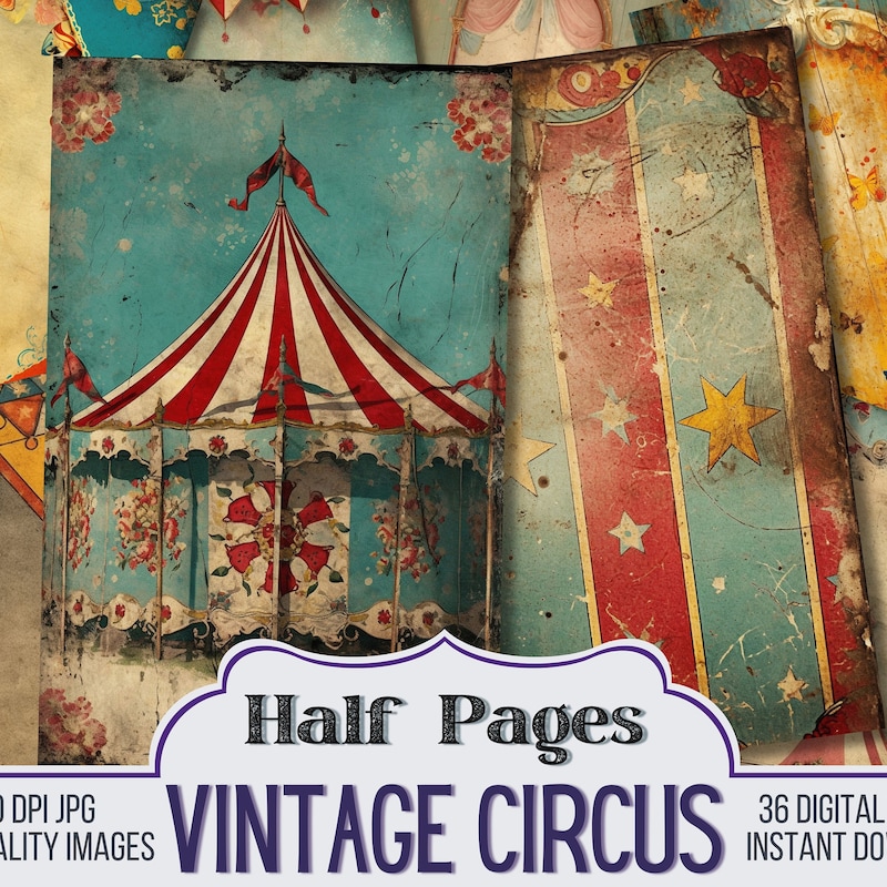Circus Digital Paper - Etsy