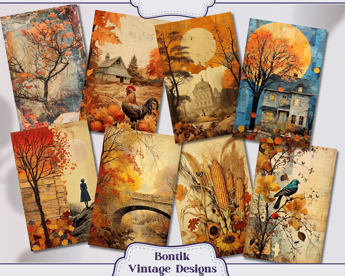 Fall Junk Journal Pages Autumn Echoes, A5 Junk Journal Printable Kit ...