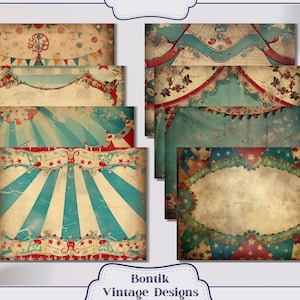 Vintage Circus Paper Vintage Junk Journal Double Papers, Scrapbook ...