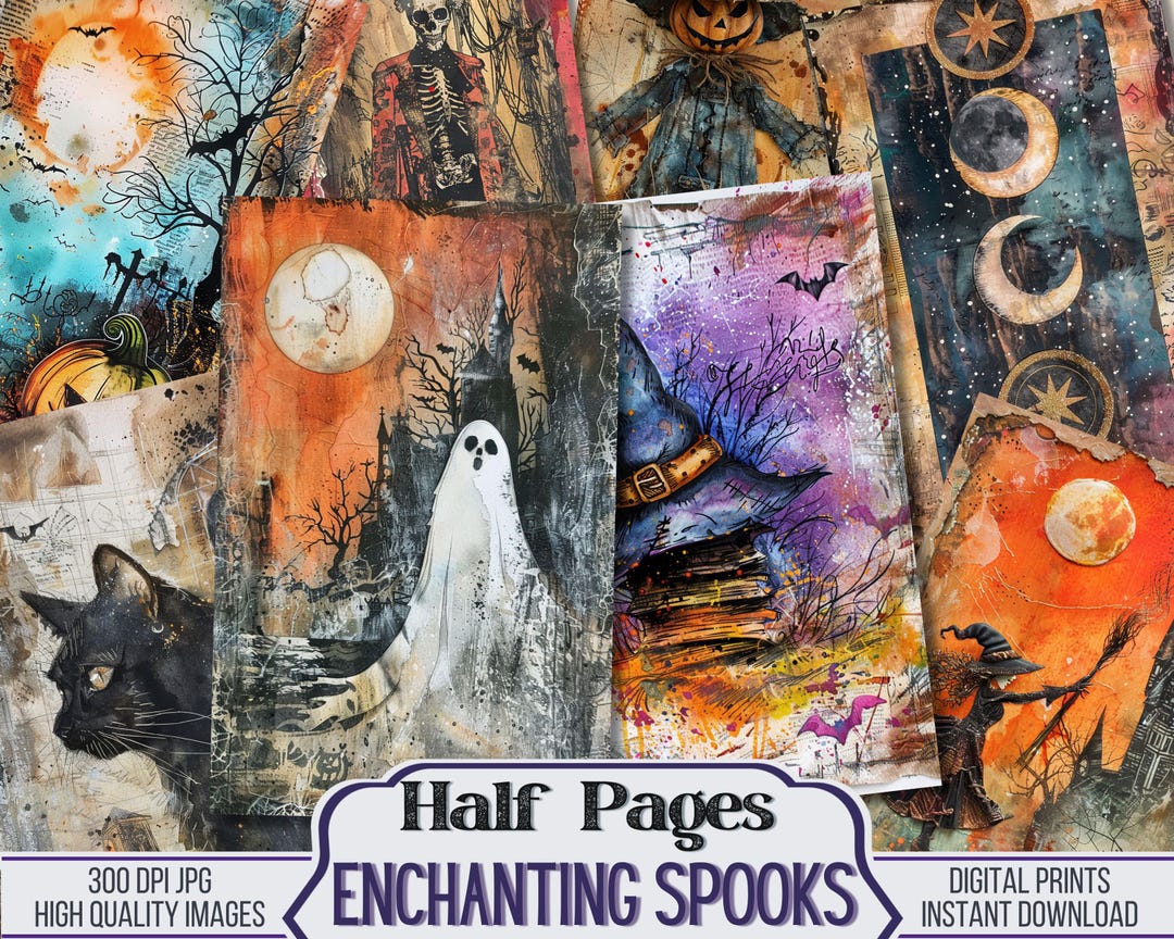 Halloween Junk Journal Pages Enchanting Spooks, A5 Junk Journal ...
