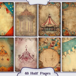 Vintage Circus Paper Journal Kit Ephemera, ATC, Tags, Pocket, Scrapbook ...