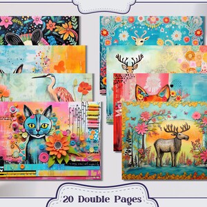 Spring Animals Junk Journal Kit Ephemera, ATC, Tags, Pocket, Scrapbook ...