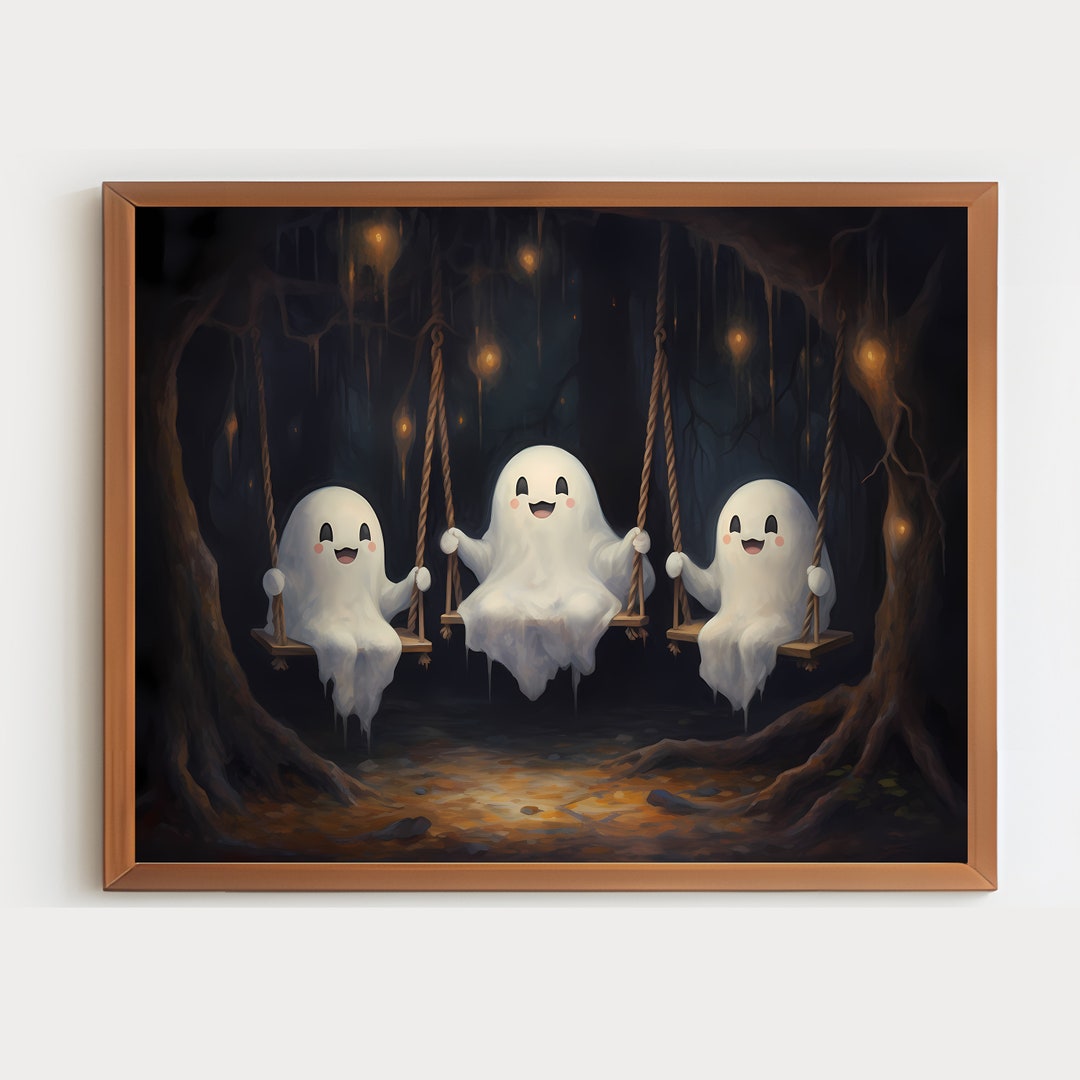 Cute Ghost Painting Victorian Gothic Cute Horror Creepy - Etsy