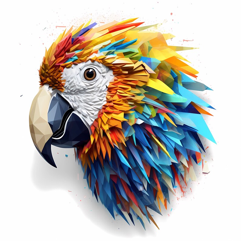 Parrot Print, Bird Poster, Colorful Art, Digital Download, Parrot PDF ...