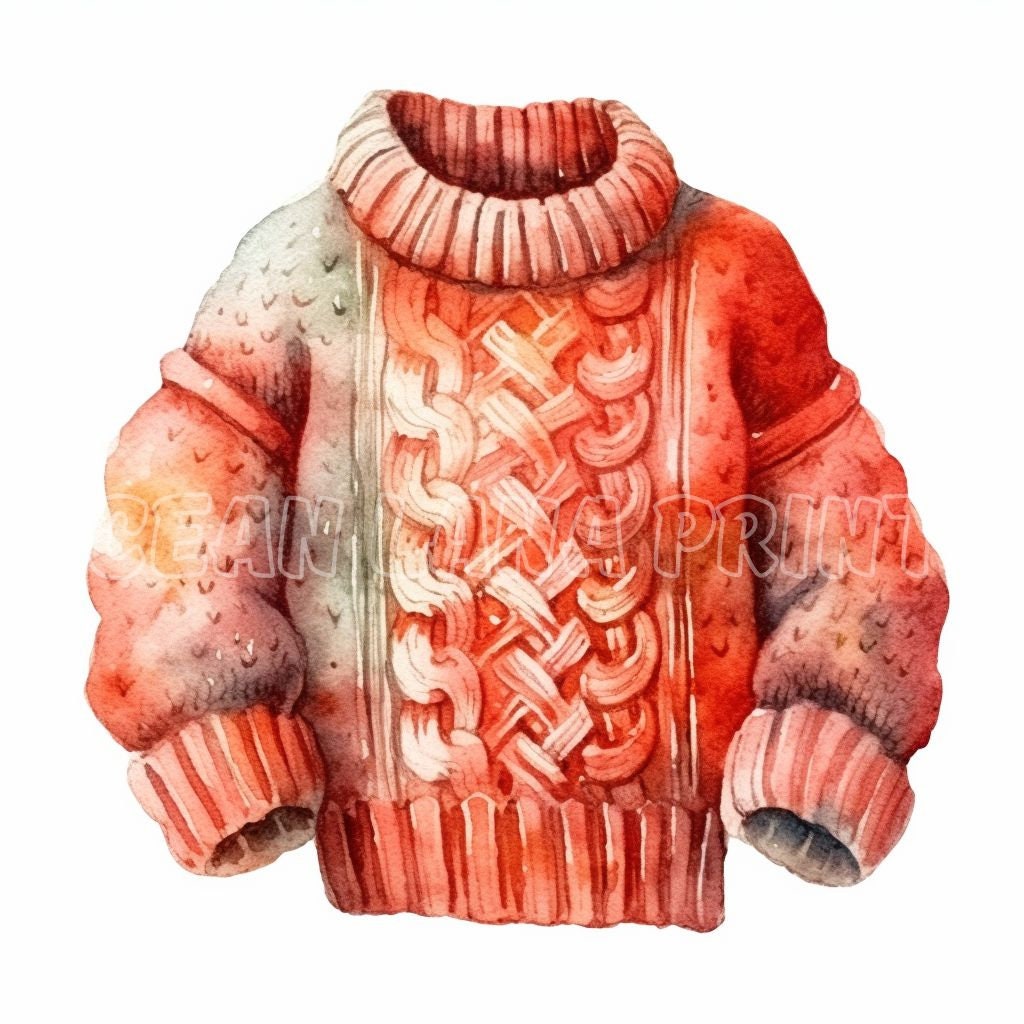 Cozy Knitted Sweaters Clipart, 12 High Quality Images, Printable ...