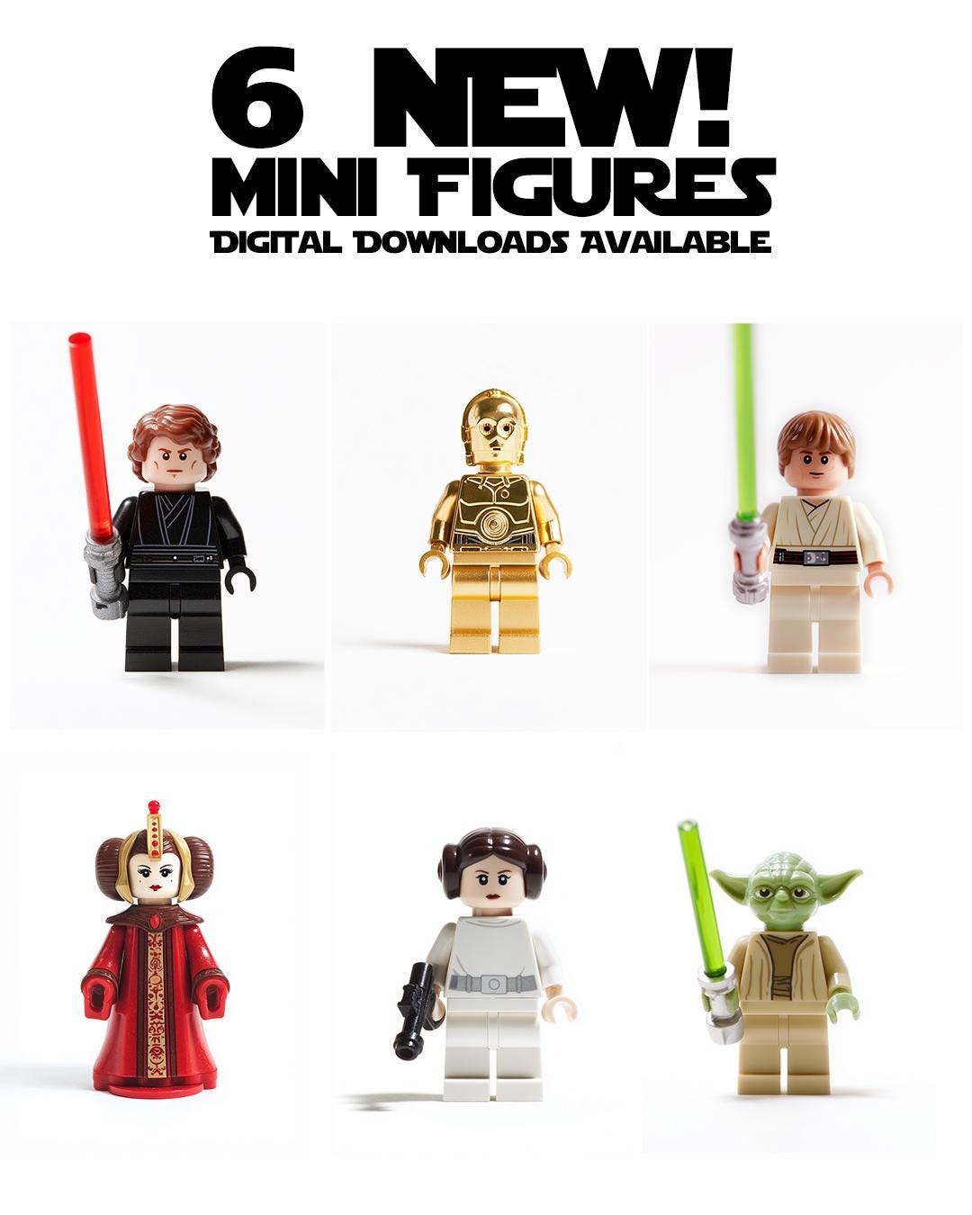 Star Wars Block Action Figures Digital Print White Background - Etsy