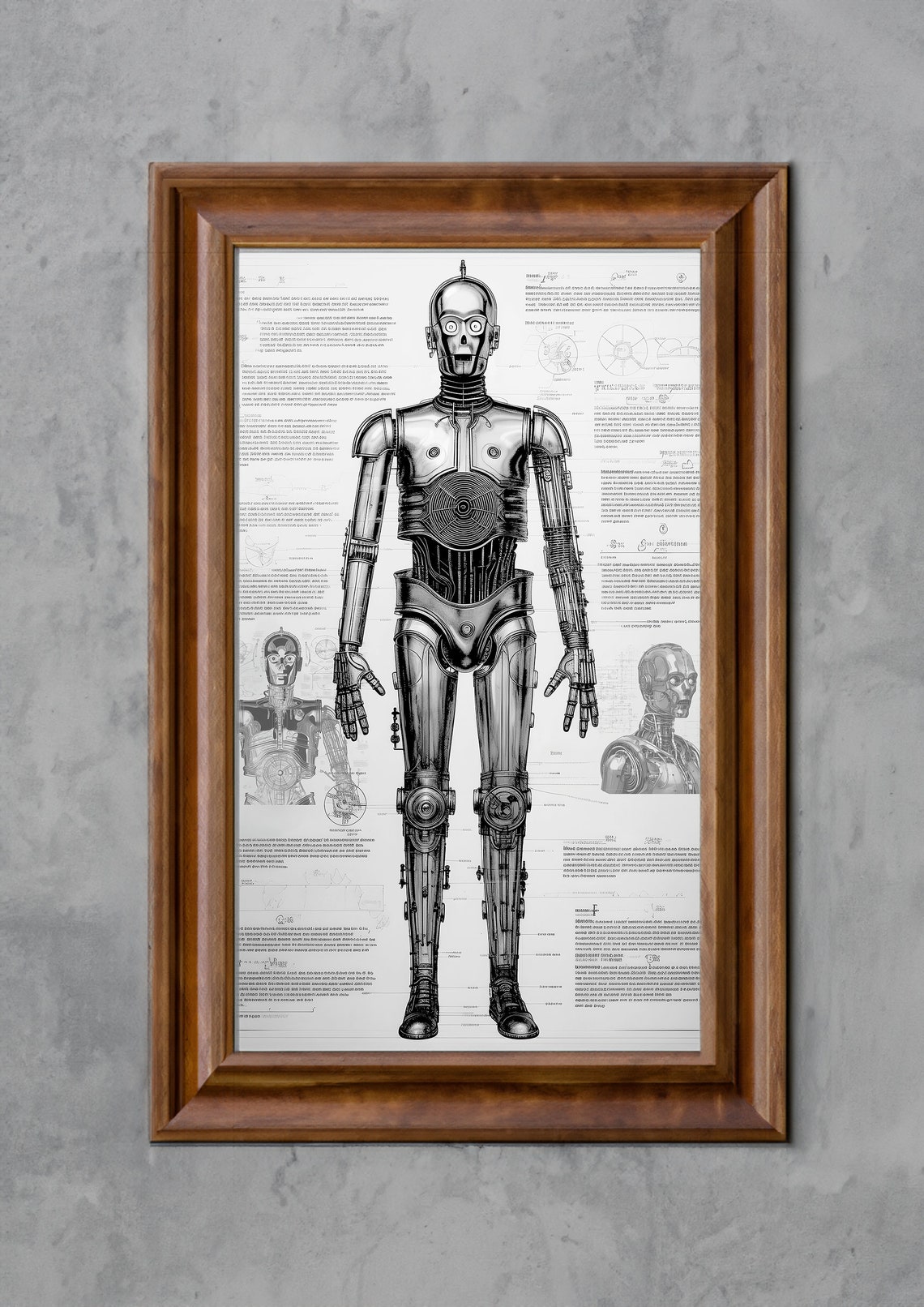 Star Wars Schematic Blueprints of Millennium Falcon, C-3PO and R2D2 ...