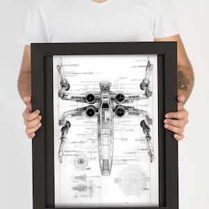 Star Wars Schematic Blueprints of X-wing, TIE Fighter & Death Star ...