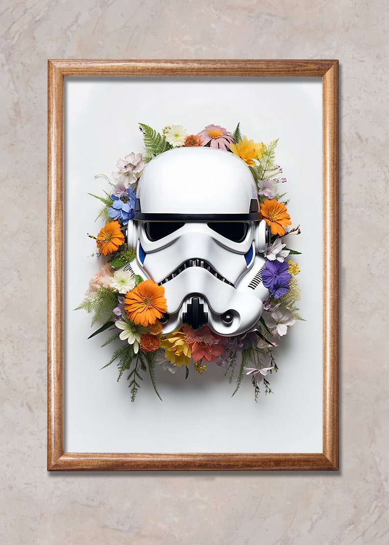 Storm Trooper and Darth Vader Floral Portraits, Star Wars Digital ...