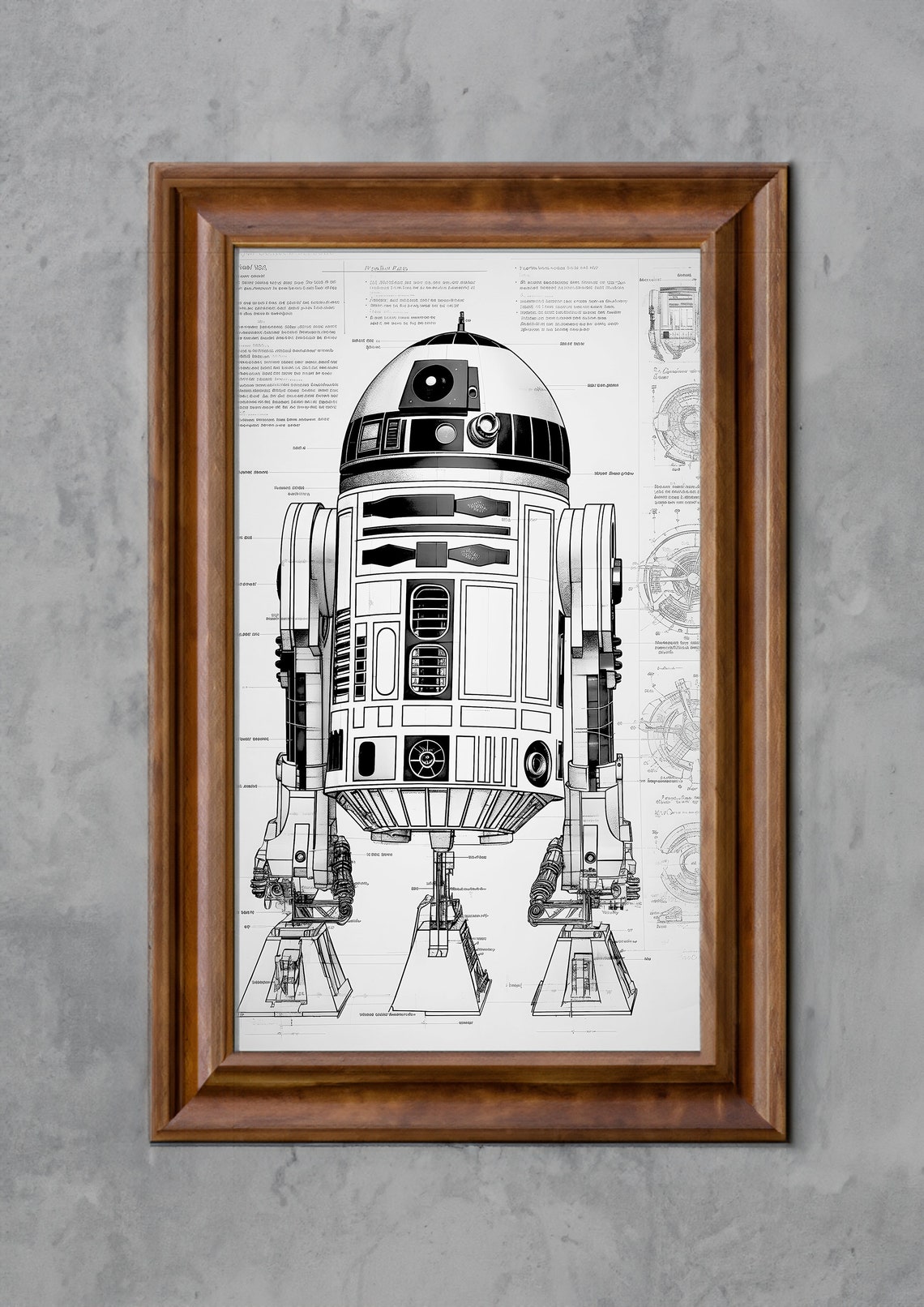 Star Wars Schematic Blueprints of Millennium Falcon, C-3PO and R2D2 ...