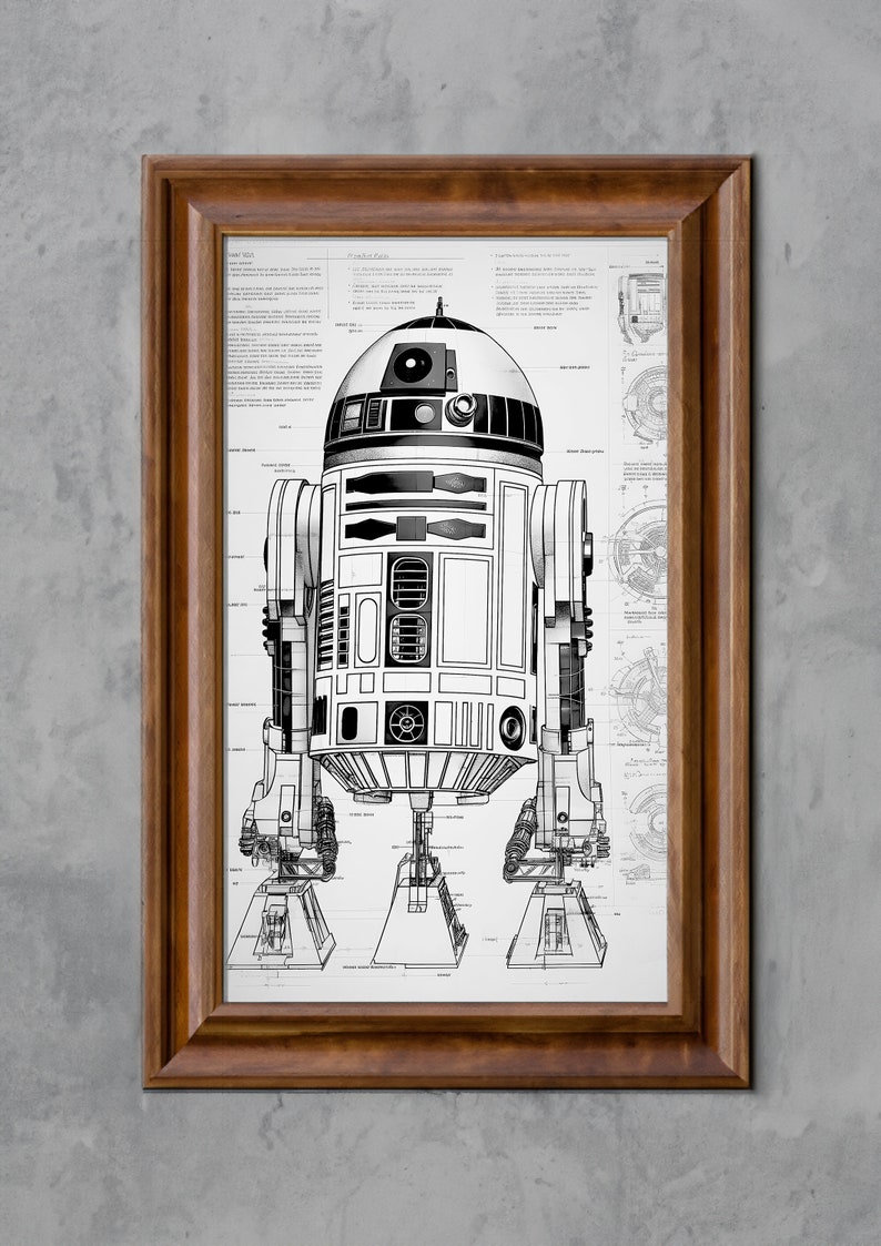 Star Wars Schematic Blueprints of Millennium Falcon, C-3PO and R2D2 ...