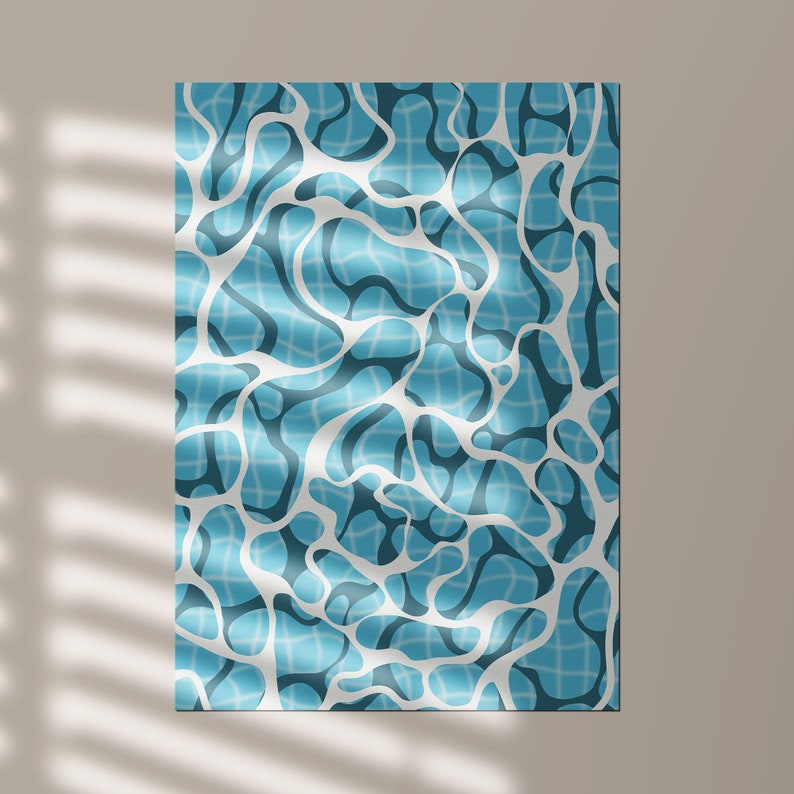 Swimming Pool Water Digital Illustration Summer Wall Decor Water ...