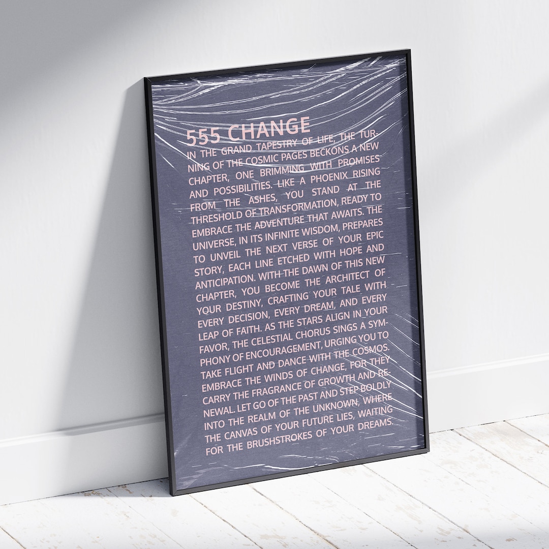 Change Angel Poster Original Design 555 Angel Number Digital Download ...