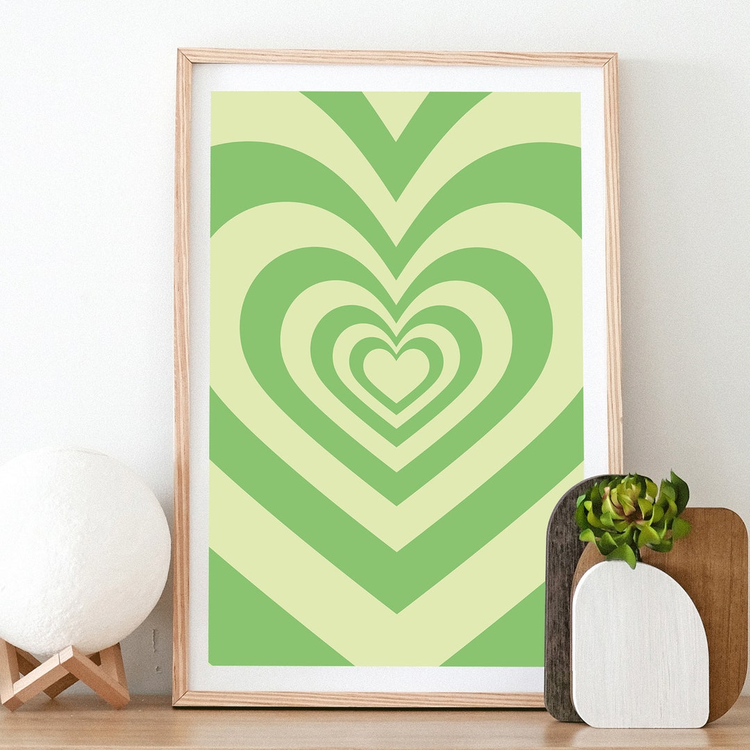 Green Heart Poster Original Design Valentine's Decor Digital Download ...