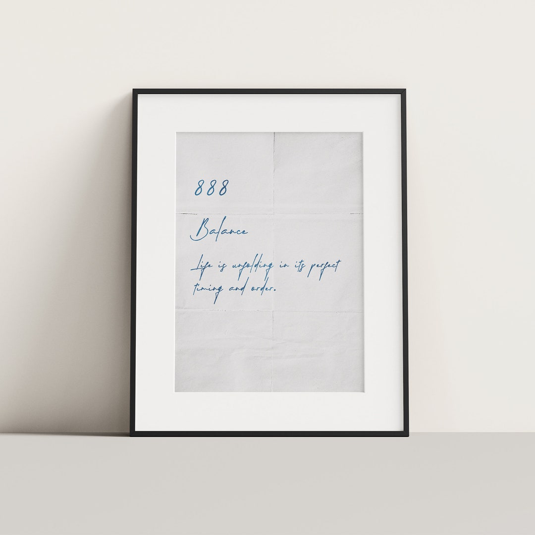 Balance Angel Poster Original Design 888 Angel Number Digital Download ...