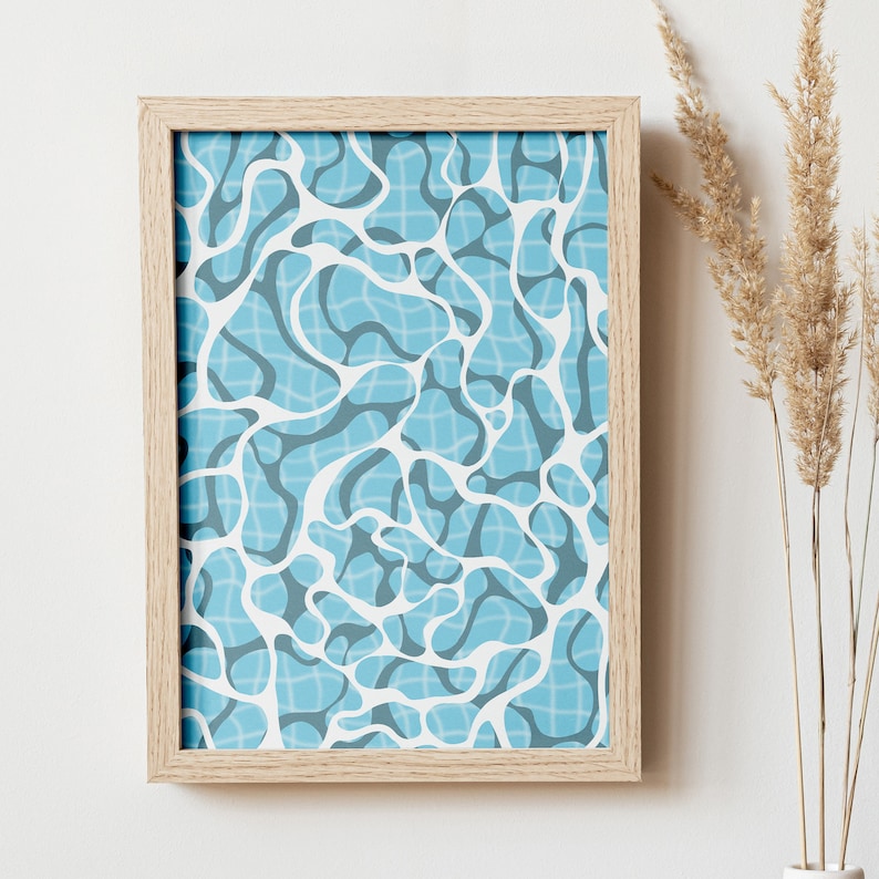 Swimming Pool Water Digital Illustration Summer Wall Decor Water ...